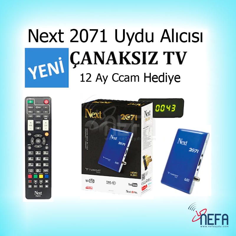 Next 2071 Full HD Uydu Alıcısı 12 Ay İnternet TV Çanaksız TV + 12 Ay ...